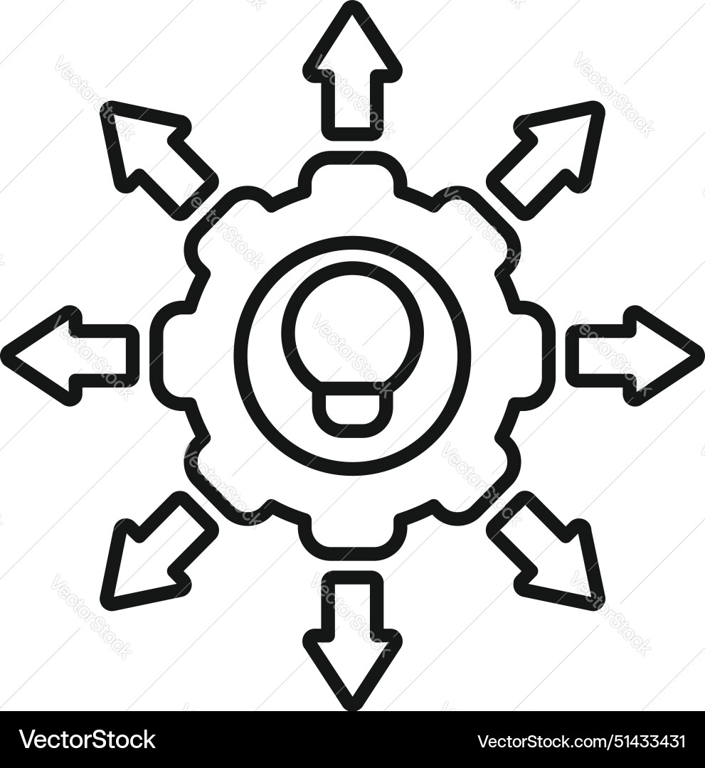 Innovation concept icon with lightbulb and arrows Vector Image