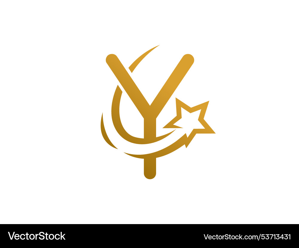 Letter y star logo or symbol template design Vector Image