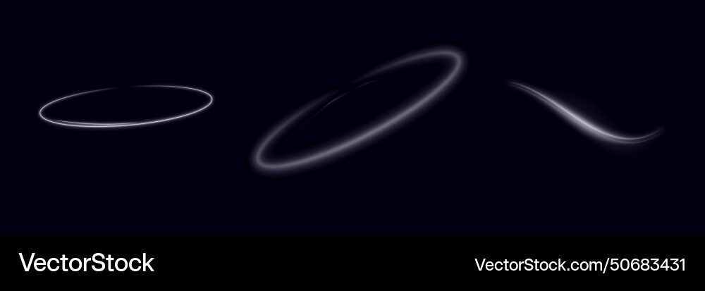 Magical light effect rotating luminous ellipses Vector Image