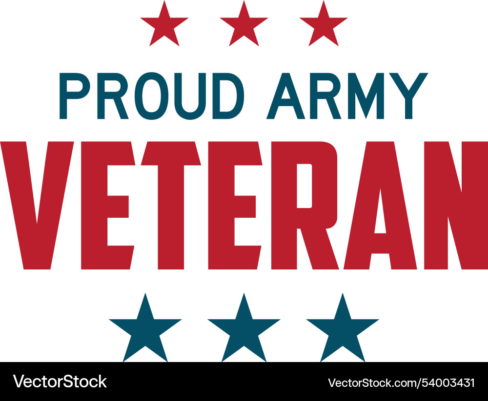 Proud army veteran 2 Royalty Free Vector Image