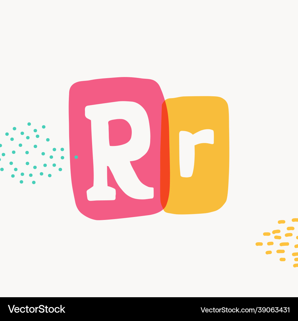 R letter typewriter-inspired logo with bold slab Vector Image