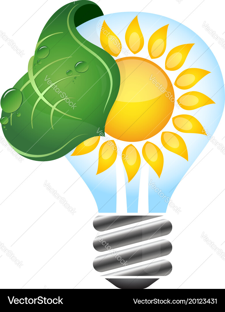 Solar light bulb Royalty Free Vector Image - VectorStock