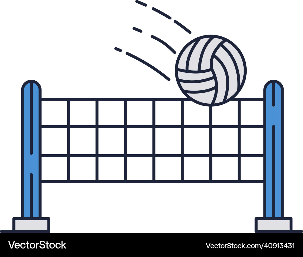 Volleyball icon net and ball logo Royalty Free Vector Image