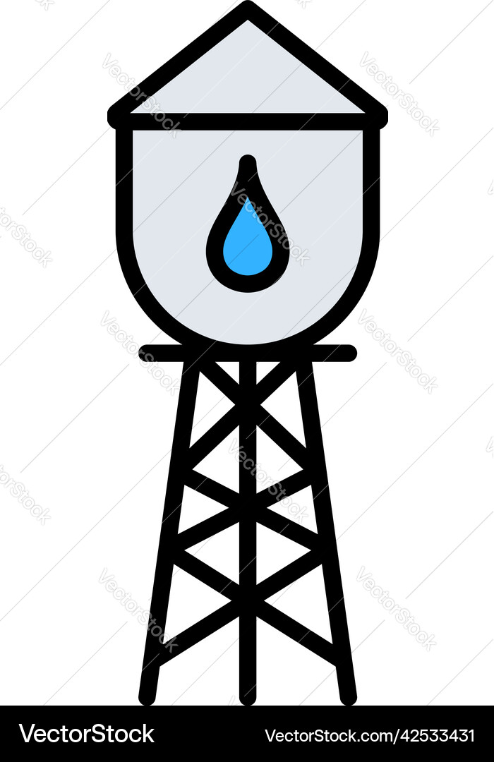Water tower icon Royalty Free Vector Image - VectorStock