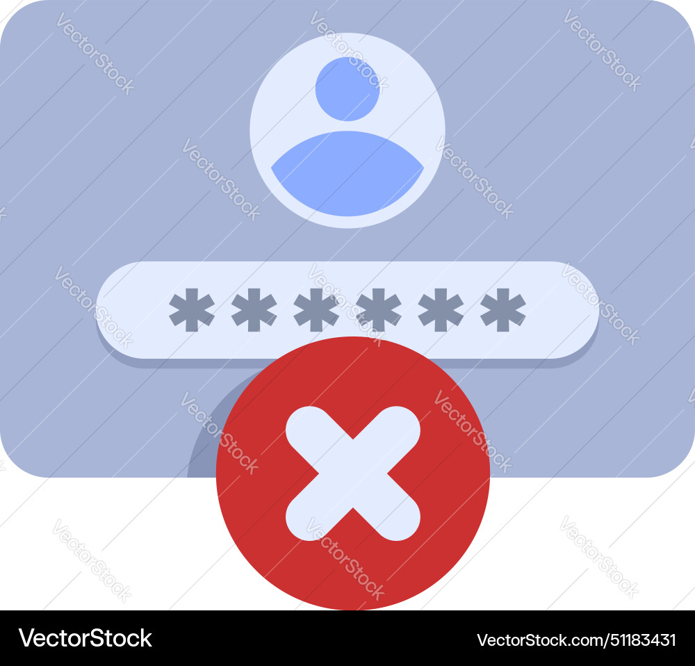 Wrong password icon cartoon security login Vector Image