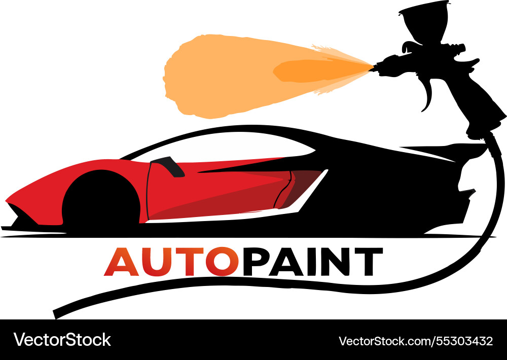 Car Paint Logo - Spray Gun Royalty Free Vector Image