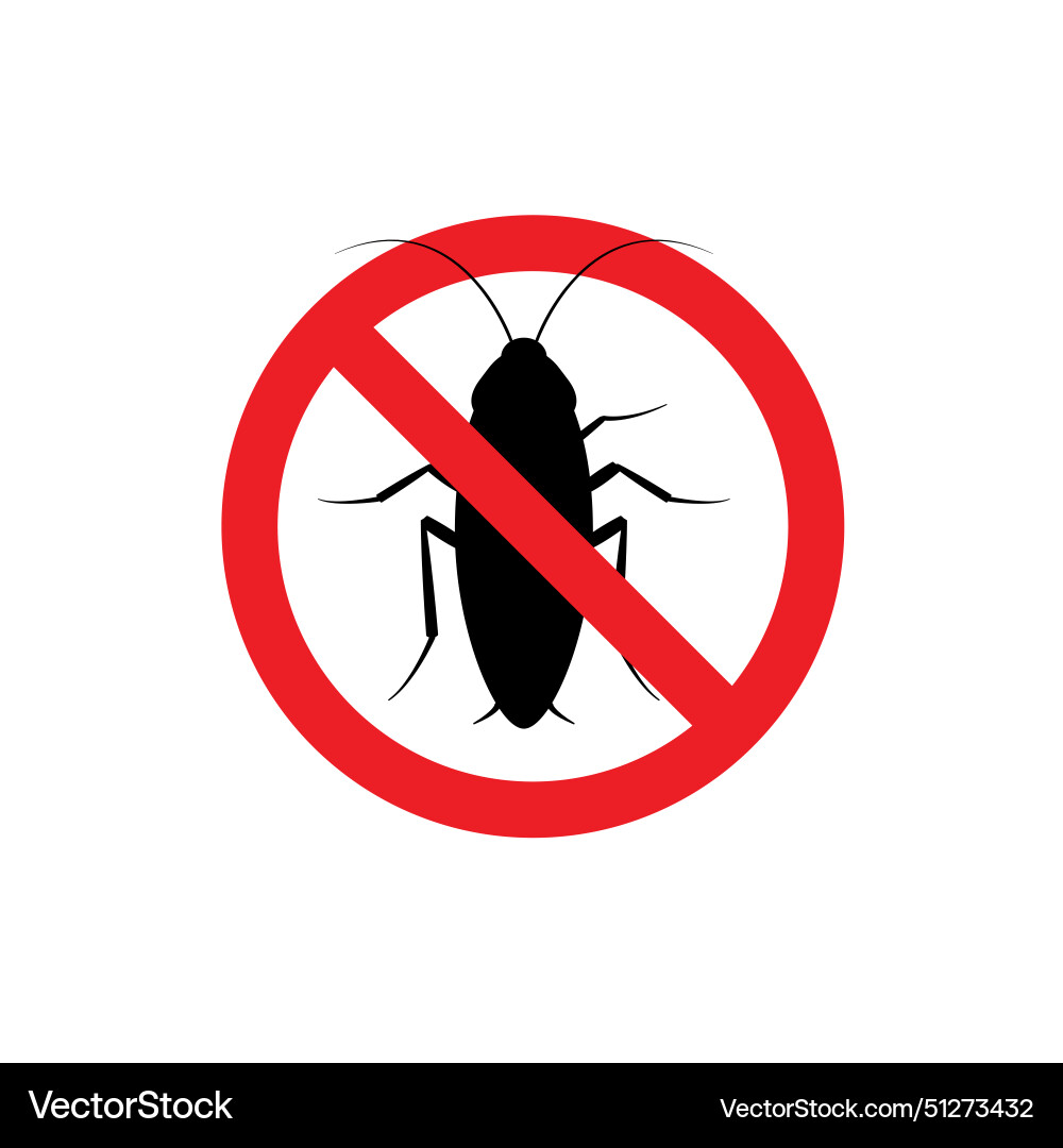 Cockroach anti bug insect sign fumigation Vector Image