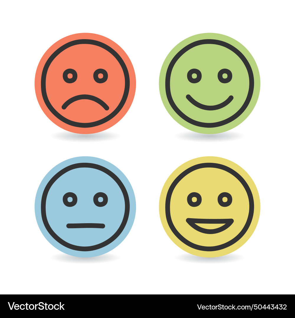 Color face cartoon gesture icon with different Vector Image