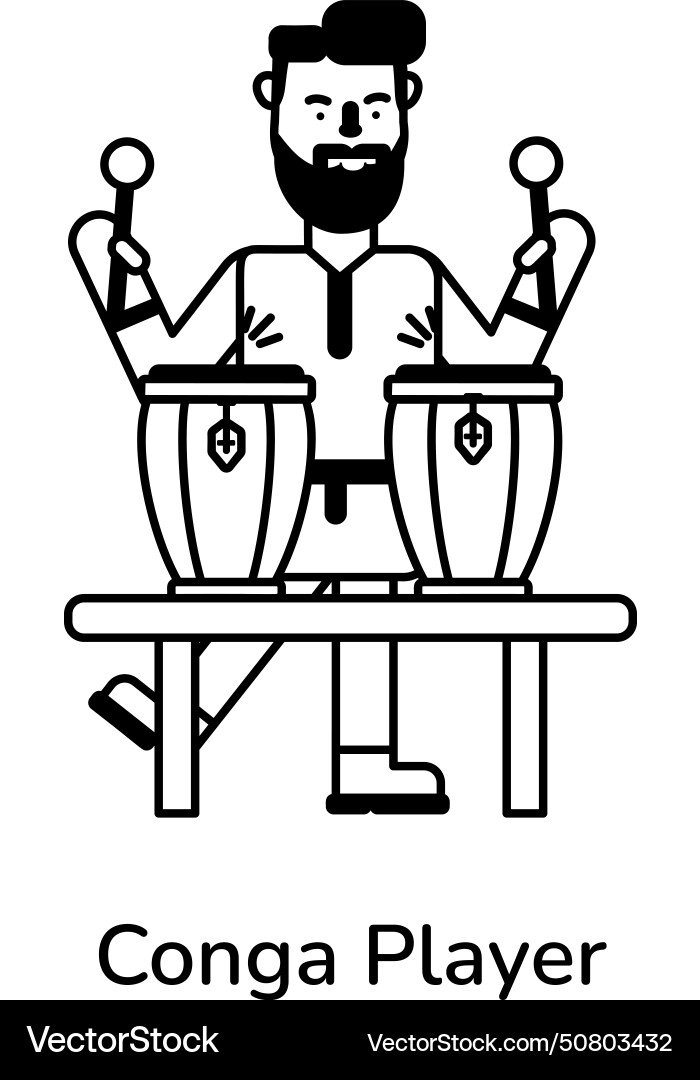 Conga player Royalty Free Vector Image - VectorStock