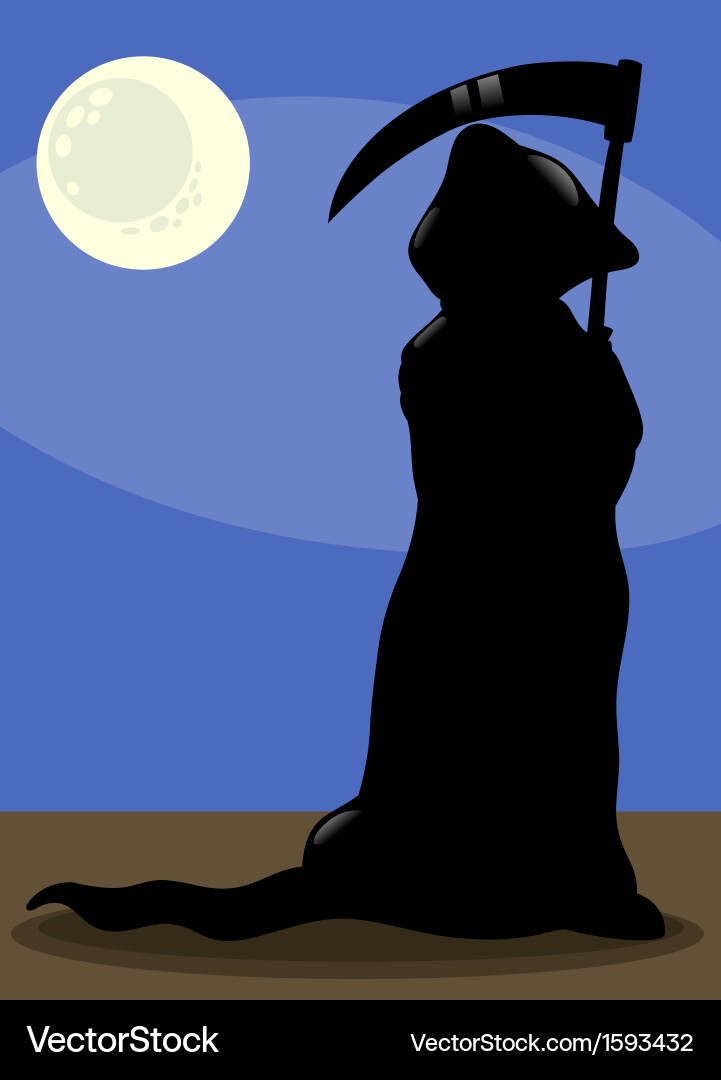 Death at night cartoon Royalty Free Vector Image