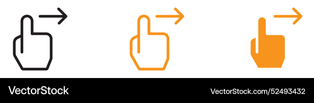 Directional swipe right icon for user interface Vector Image