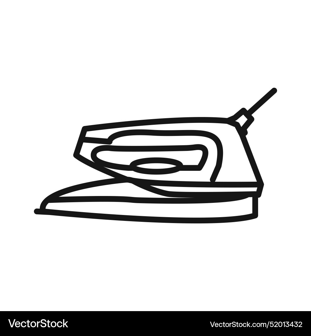 Electric iron icon black line art Royalty Free Vector Image