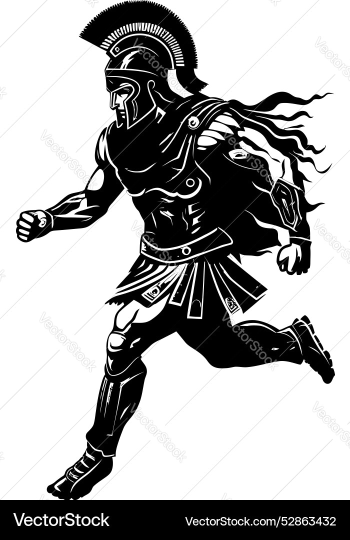 Sprinting sentinel gladiator emblem logo swift Vector Image