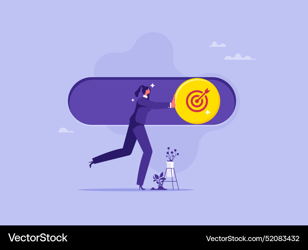 Target goal achievement concept Royalty Free Vector Image