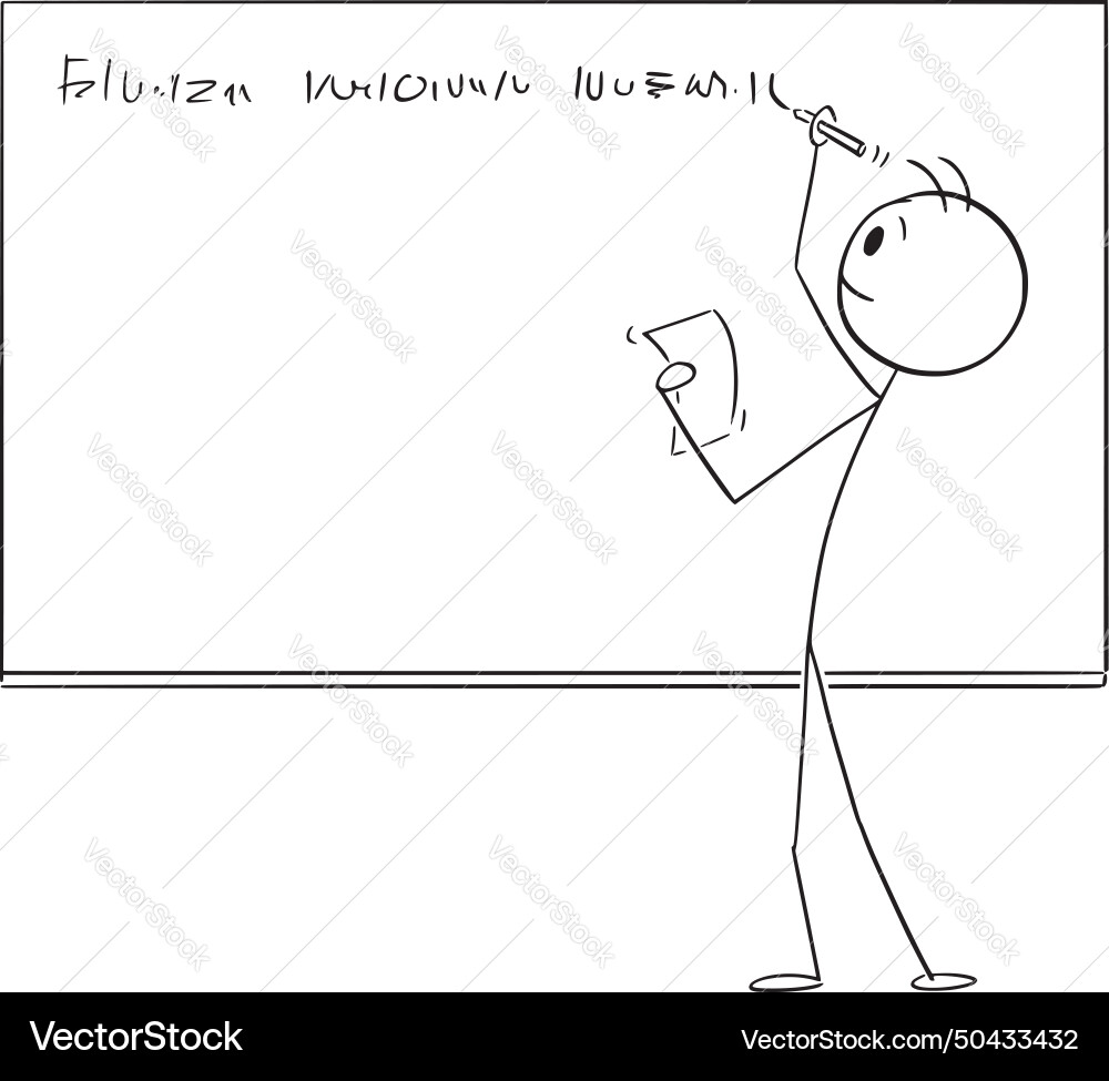 Teacher or student writing on whiteboard Vector Image