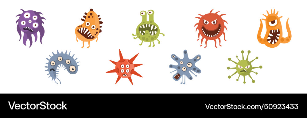 Aggressive fantastic alien microorganism Vector Image