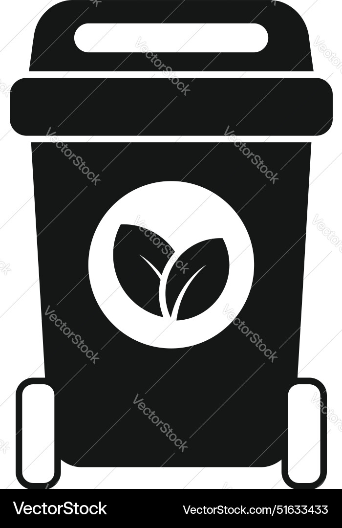 Black wheelie bin for organic waste sorting Vector Image