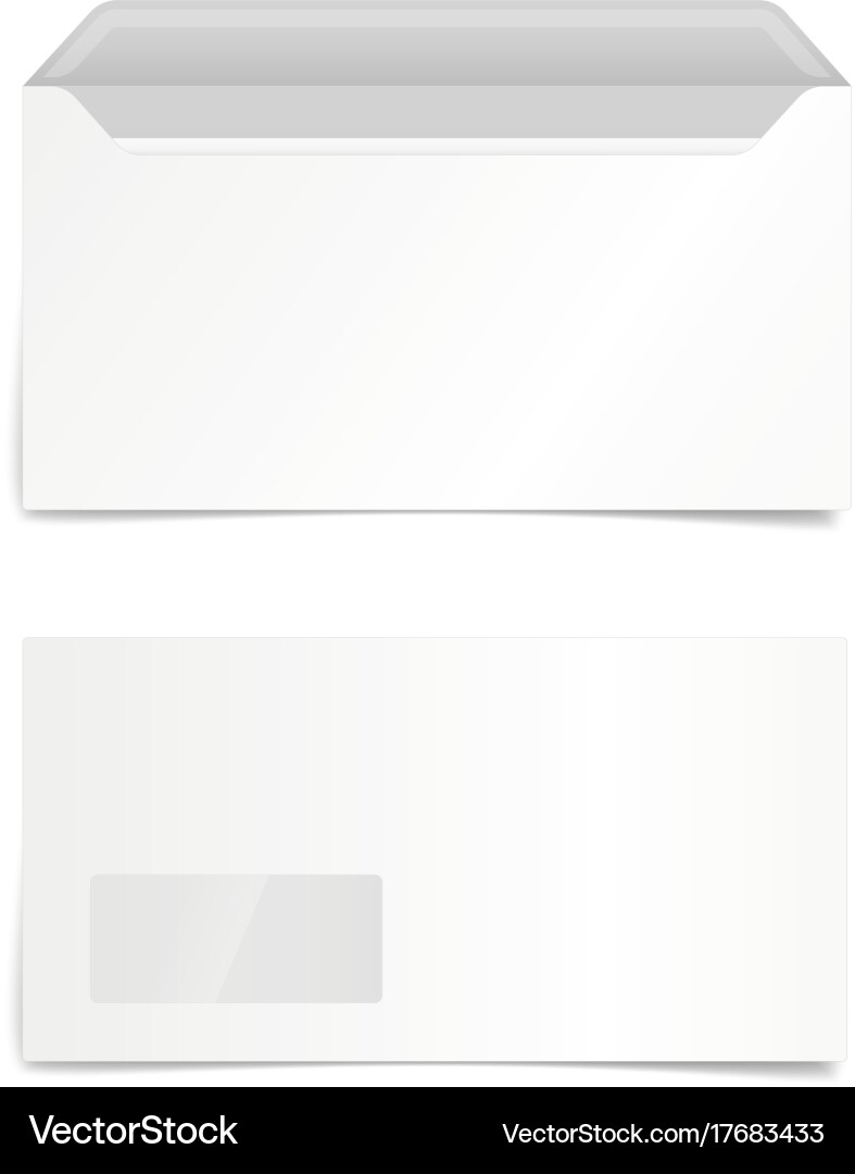 Blank white envelope mockup isolated Royalty Free Vector