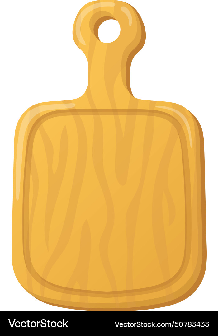 Cartoon kitchen board cutting wooden tool icon Vector Image