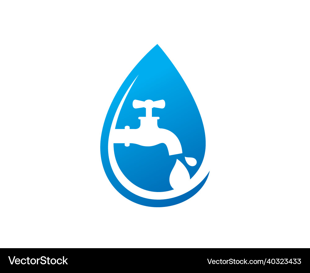 Clean water logo template design emblem Royalty Free Vector