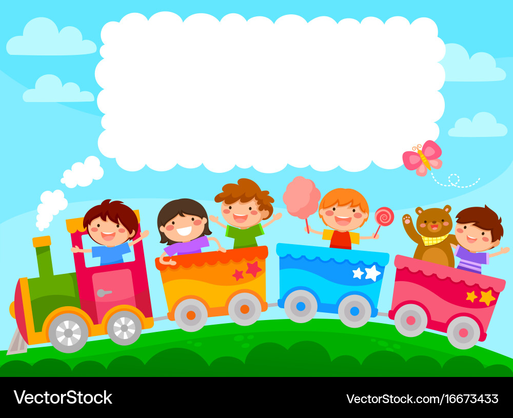 Colorful Train Ride for Kids Royalty Free Vector Image