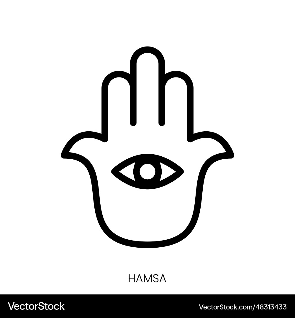 Hamsa icon line art style design isolated Vector Image