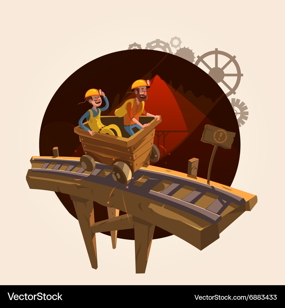Mining Cartoon Konzept Lizenzfreies Vektorbild