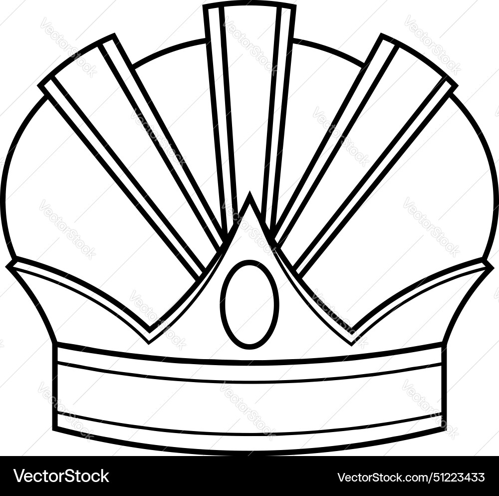 Outlined cartoon crown with diamond Royalty Free Vector