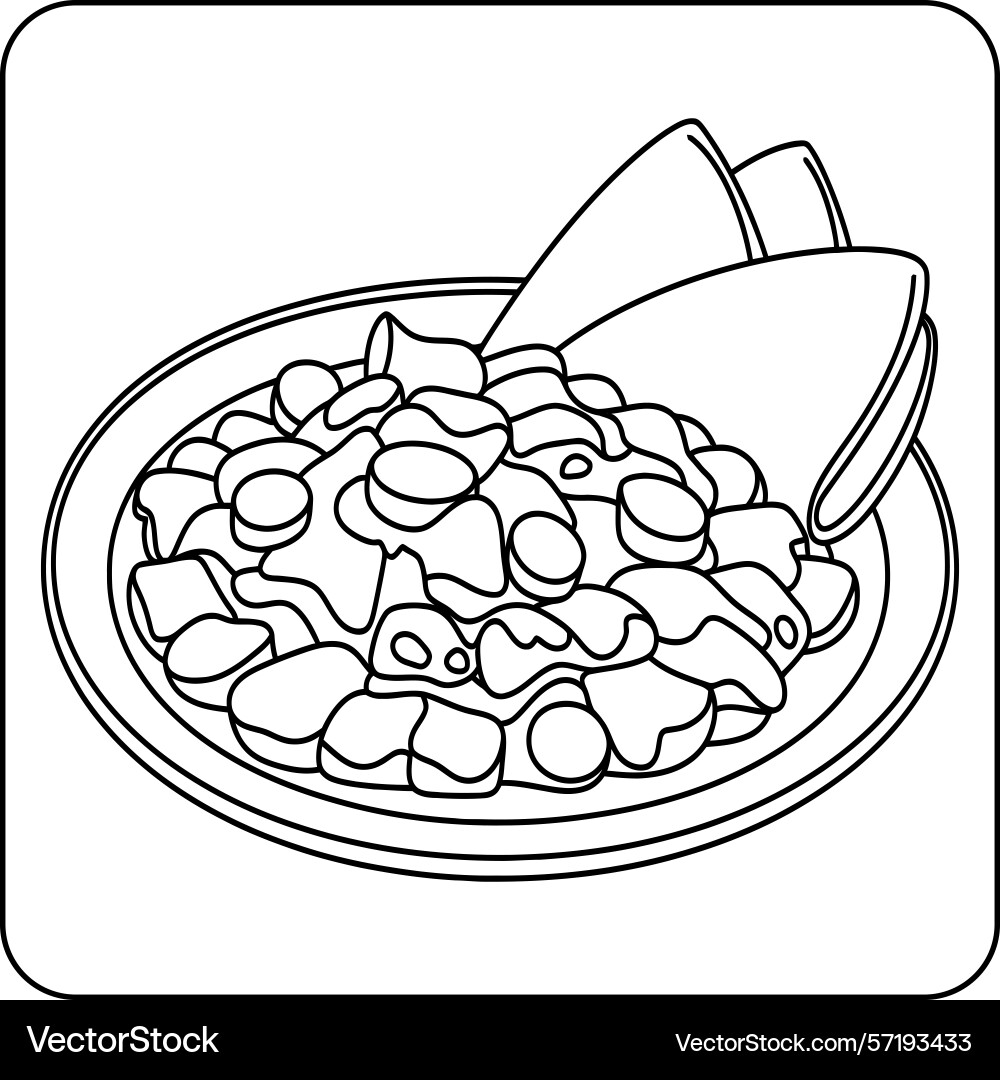Pozole mexican stew coloring page Royalty Free Vector Image