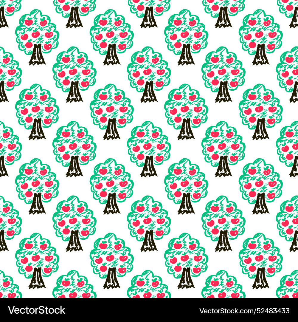 Seamless pattern children drawings with wax Vector Image