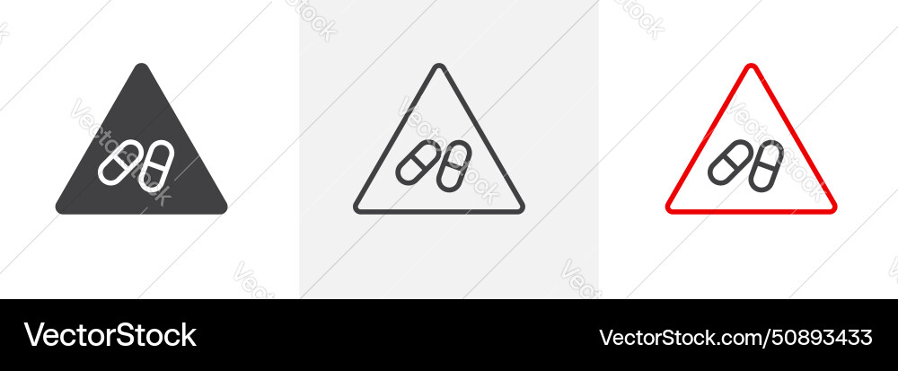 Side effects sign icon set information Royalty Free Vector
