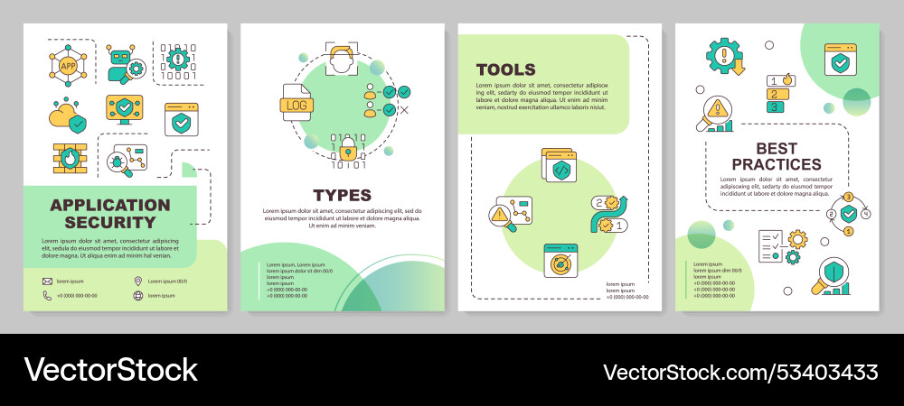 Software security types green circle brochure Vector Image Software security types green circle brochure Vector Image
