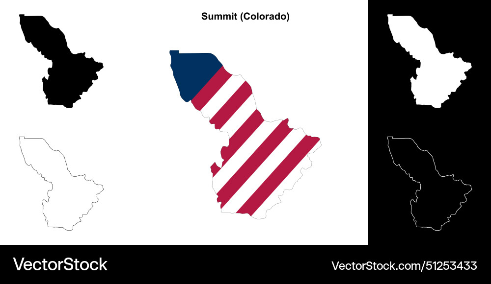 Summit outline map Royalty Free Vector Image - VectorStock