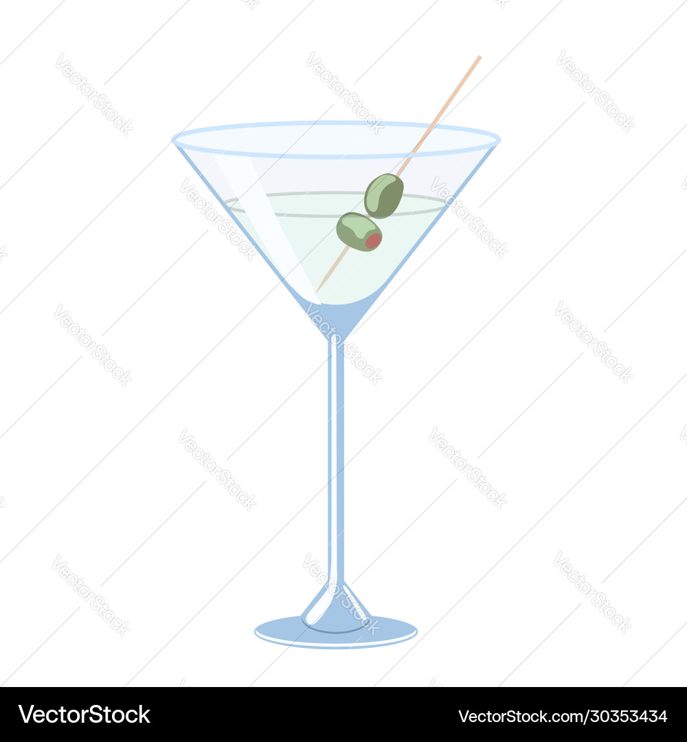 Martini with Olives Royalty Free Vector Image - VectorStock