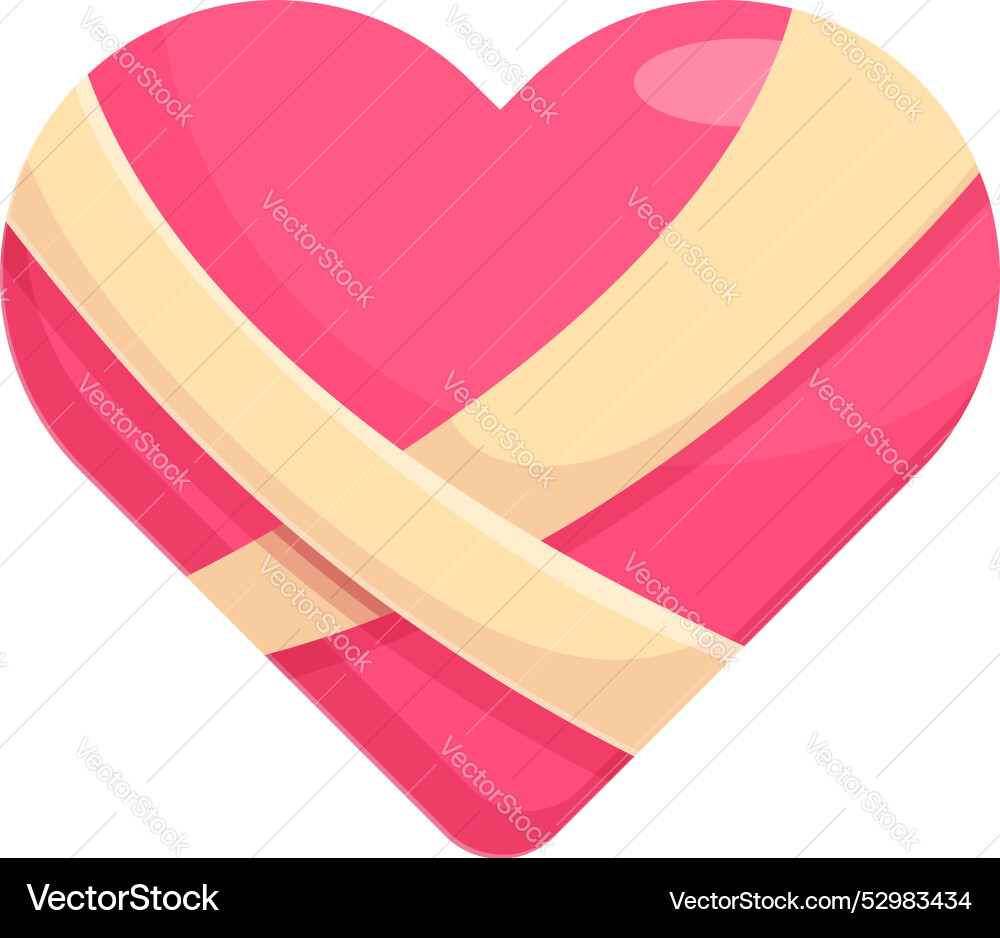 Pink heart with bandage is representing mending Vector Image