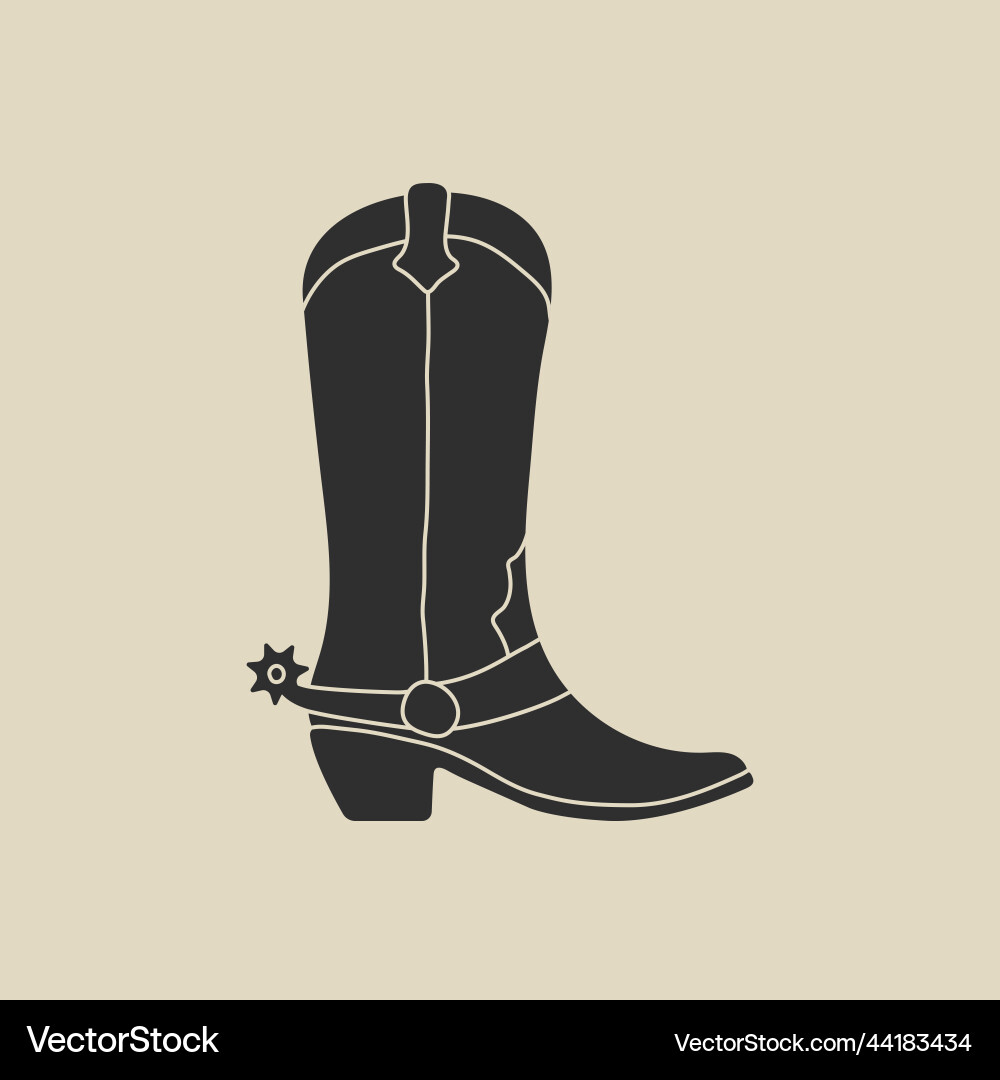 Western Cowboy Boot Icon Royalty Free Vector Image