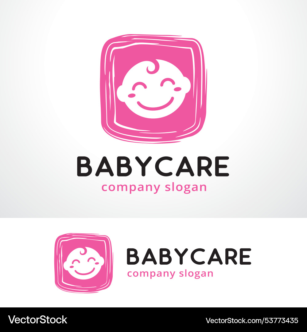 Baby care logo template design emblem design Vector Image