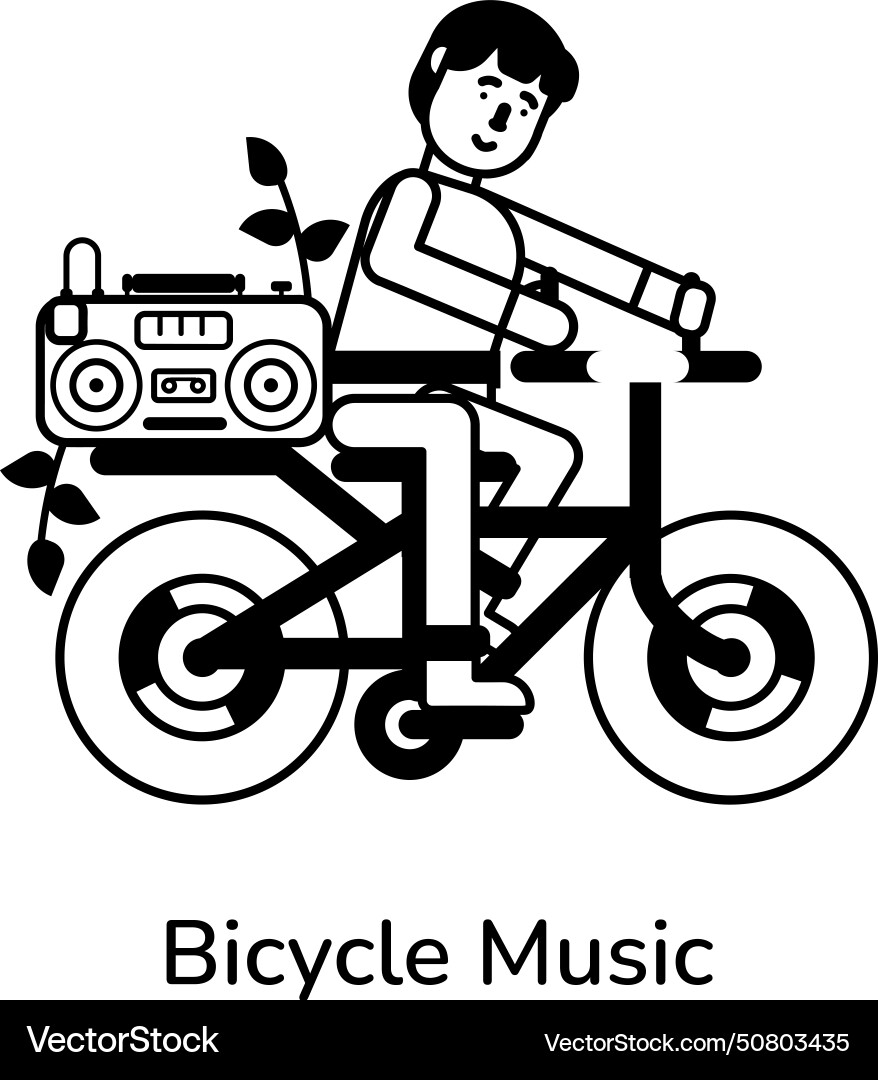 Bicycle music Royalty Free Vector Image - VectorStock