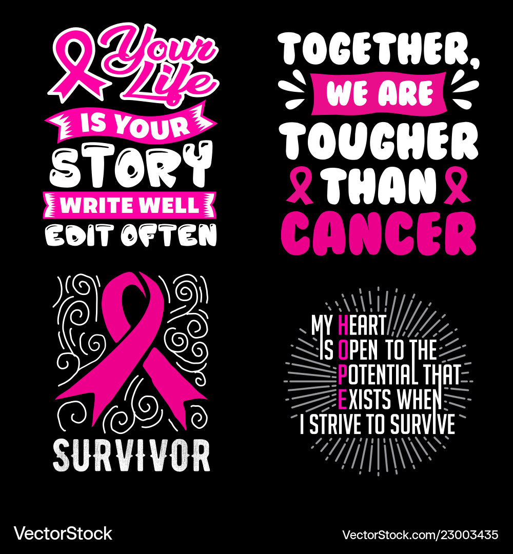 Cancer quote and saying set Royalty Free Vector Image