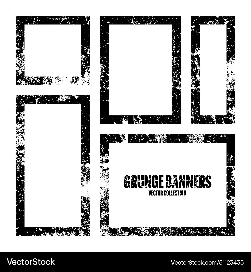 Grunge square frames banners with stains Vector Image