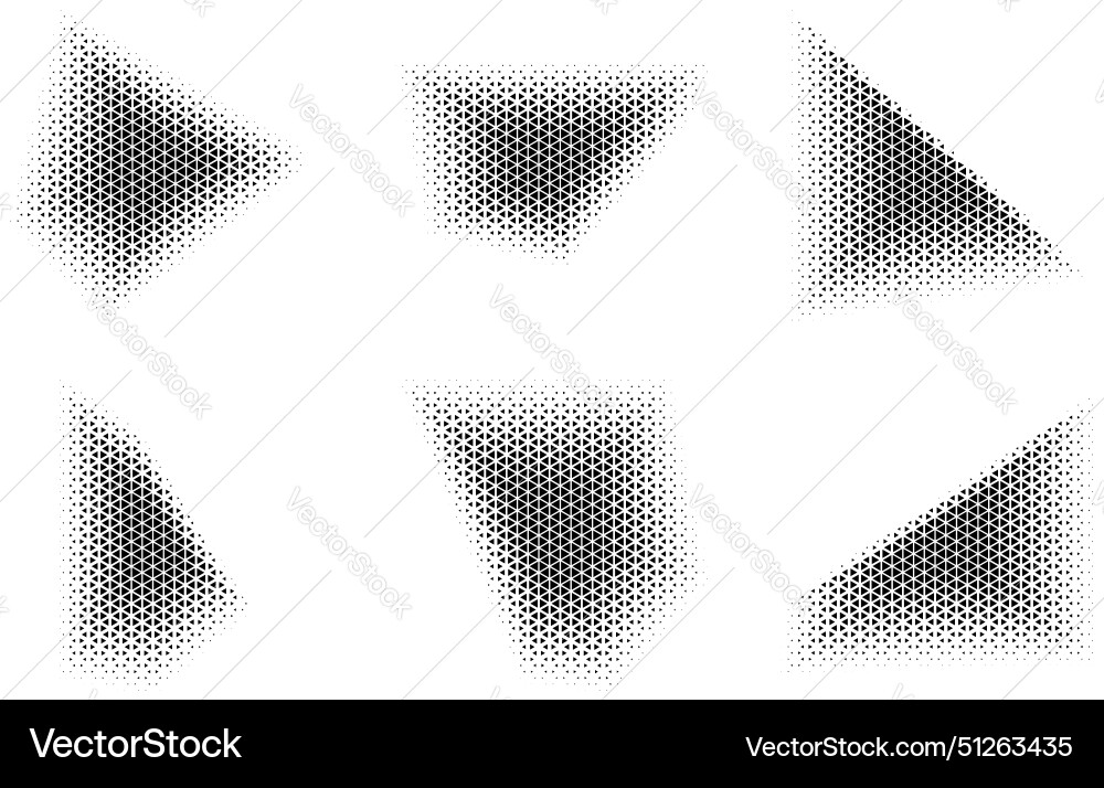 Halftone triangle pattern reprographic technique Vector Image
