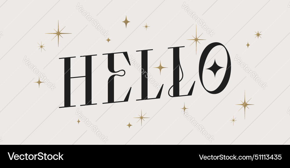 Hello lettering hello hi banner poster Royalty Free Vector