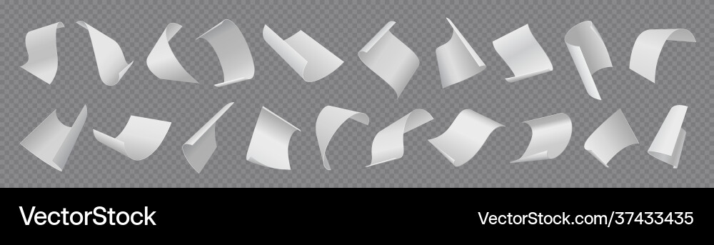Paper sheets flying blank document pages Vector Image