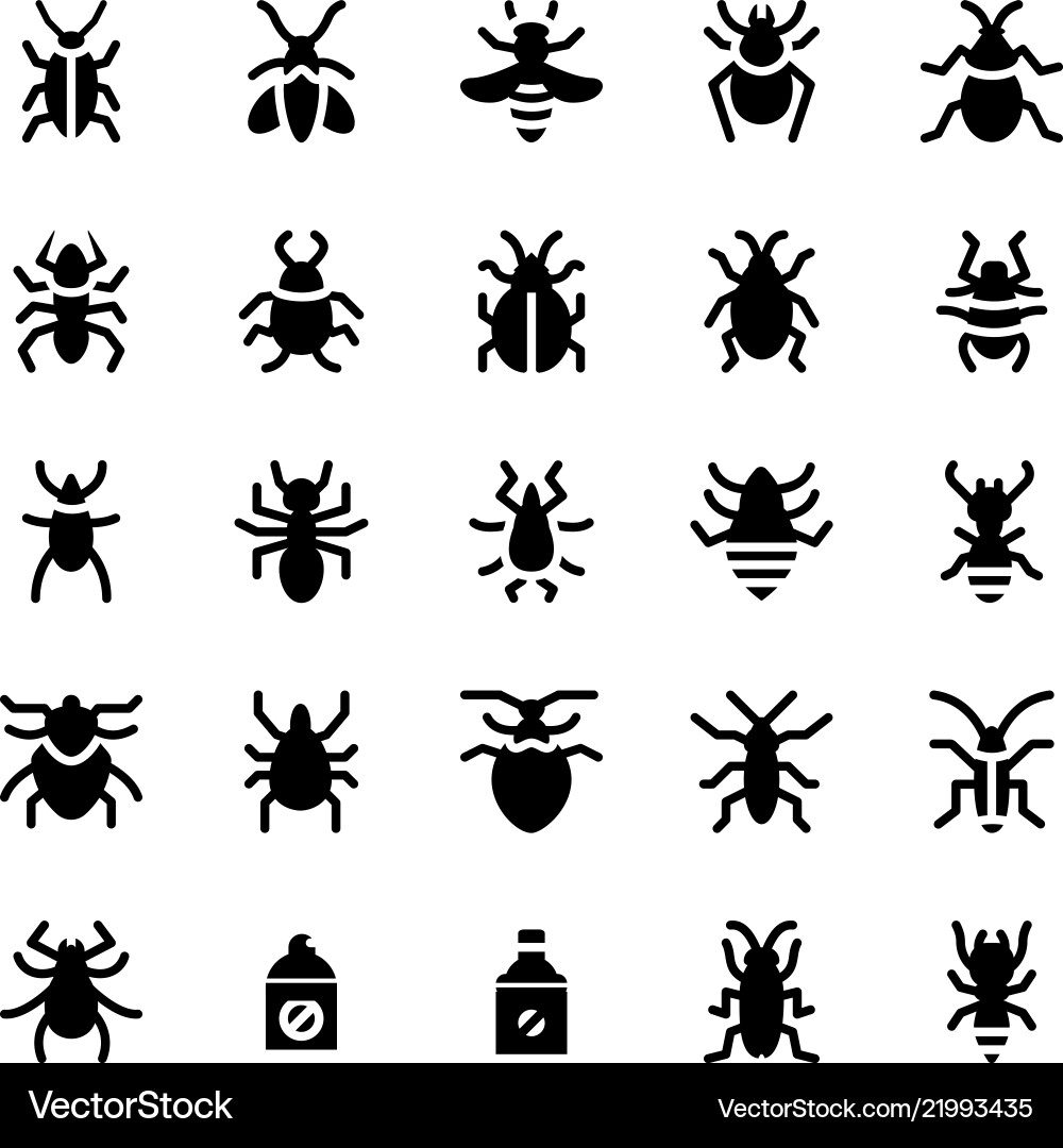 Pest control icons set Royalty Free Vector Image