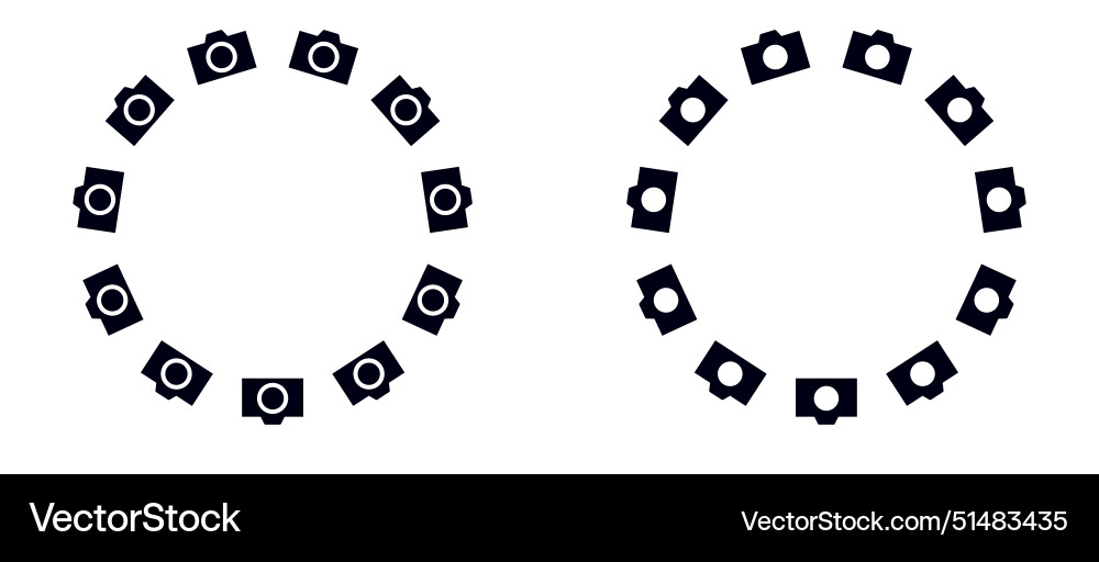 Photo circle frame camera round border Royalty Free Vector
