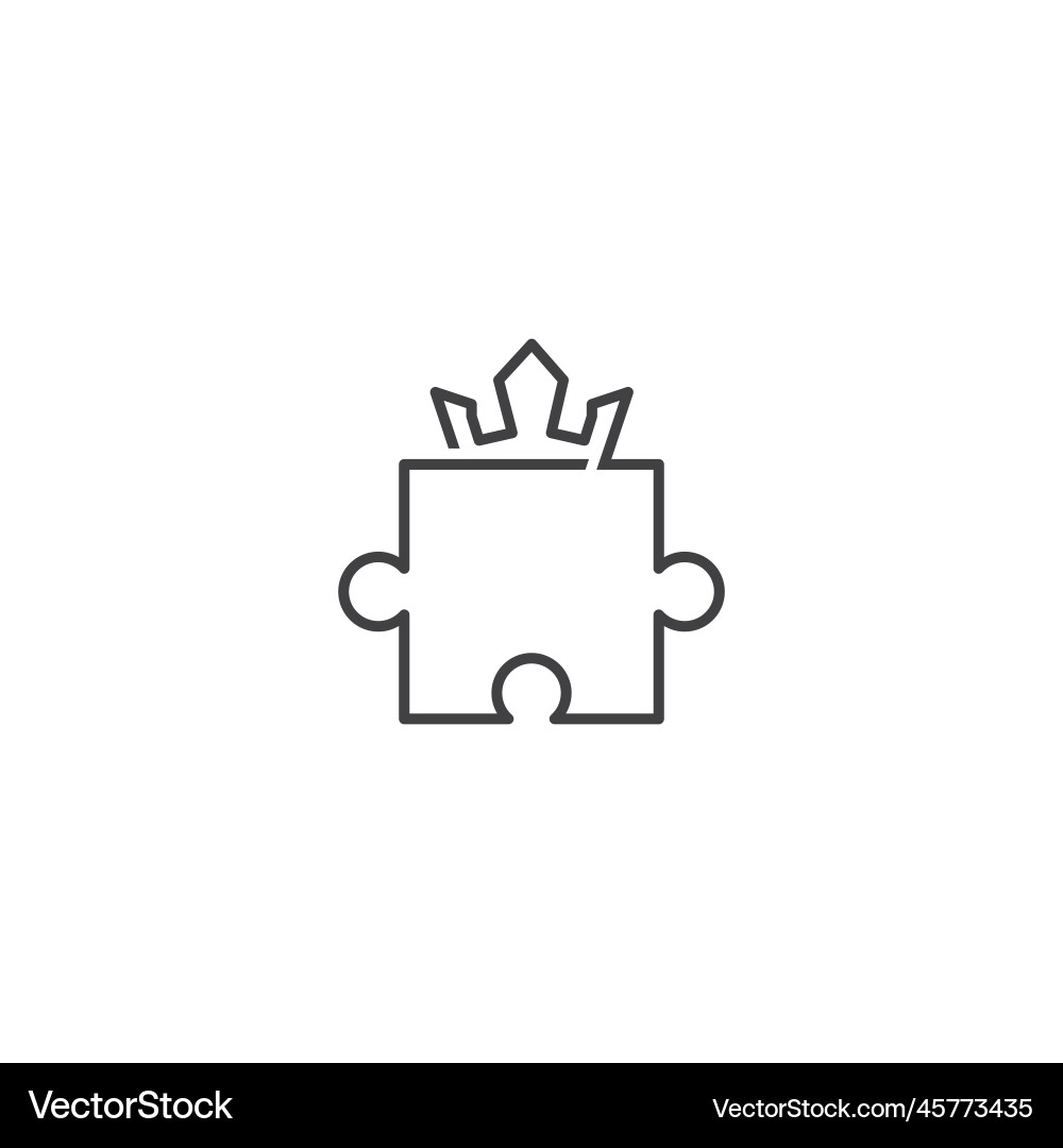 Puzzle king crown logo icon template Royalty Free Vector