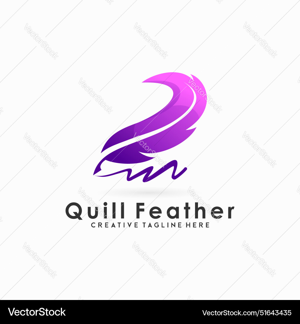 Quill logo Royalty Free Vector Image - VectorStock