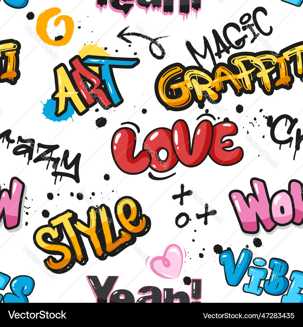 Street graffiti seamless pattern Royalty Free Vector Image