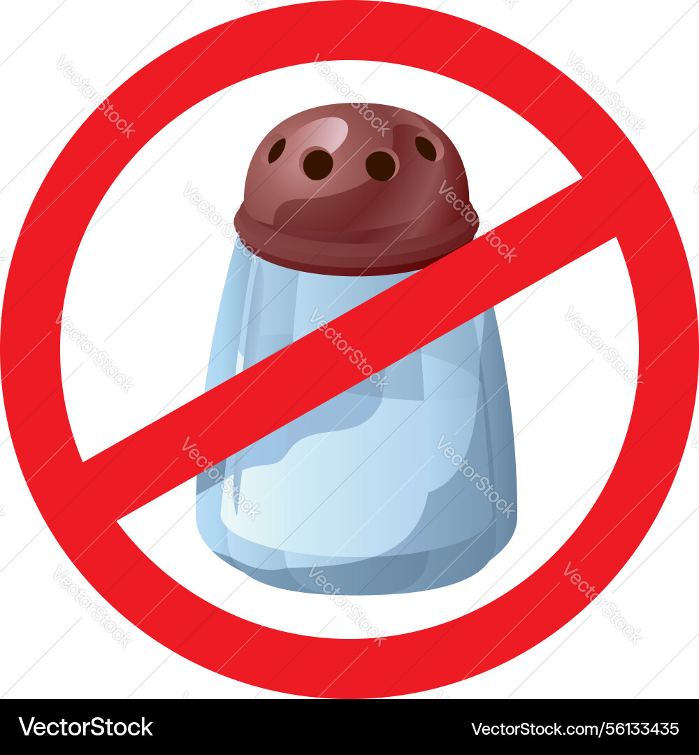 Warning symbol against excess salt icon design Vector Image