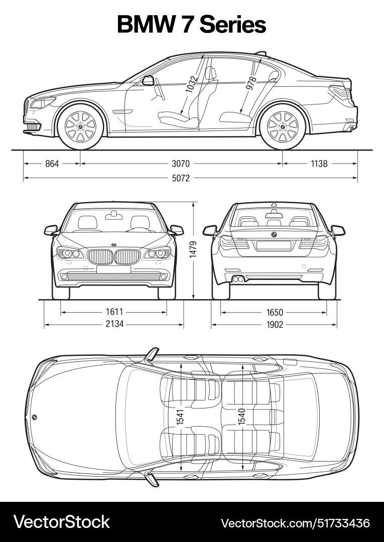 2009 bmw 7 series Royalty Free Vector Image - VectorStock